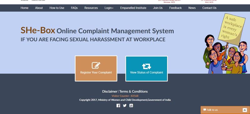 कामाच्या ठिकाणी महिलांसाठी सुरक्षितता : नवीन SHe-Box पोर्टल लाँच ...