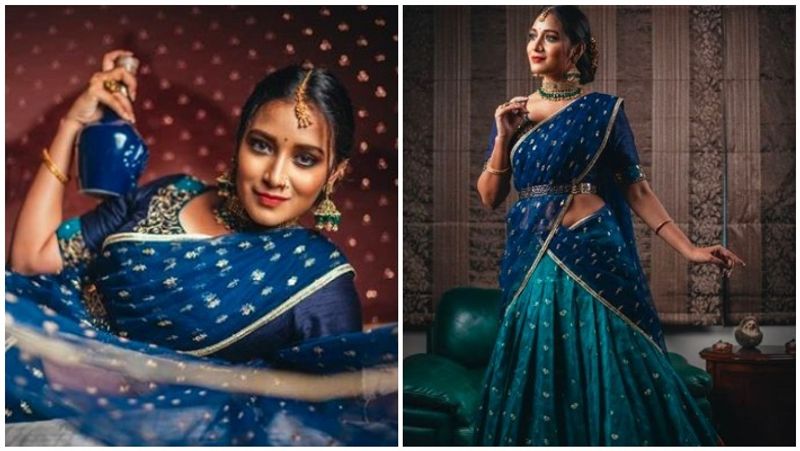 பாவாடை தாவணியில் பேரழகியாய் மின்னும் நடிகை பானு ஸ்ரீ...! கண்கொட்டாமல் ...