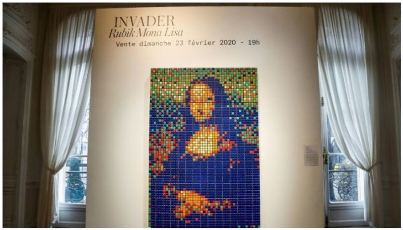 റുബിക്സ് ക്യൂബ് കൊണ്ടൊരു മോണാലിസ | Invader's Rubik Mona Lisa to put up ...