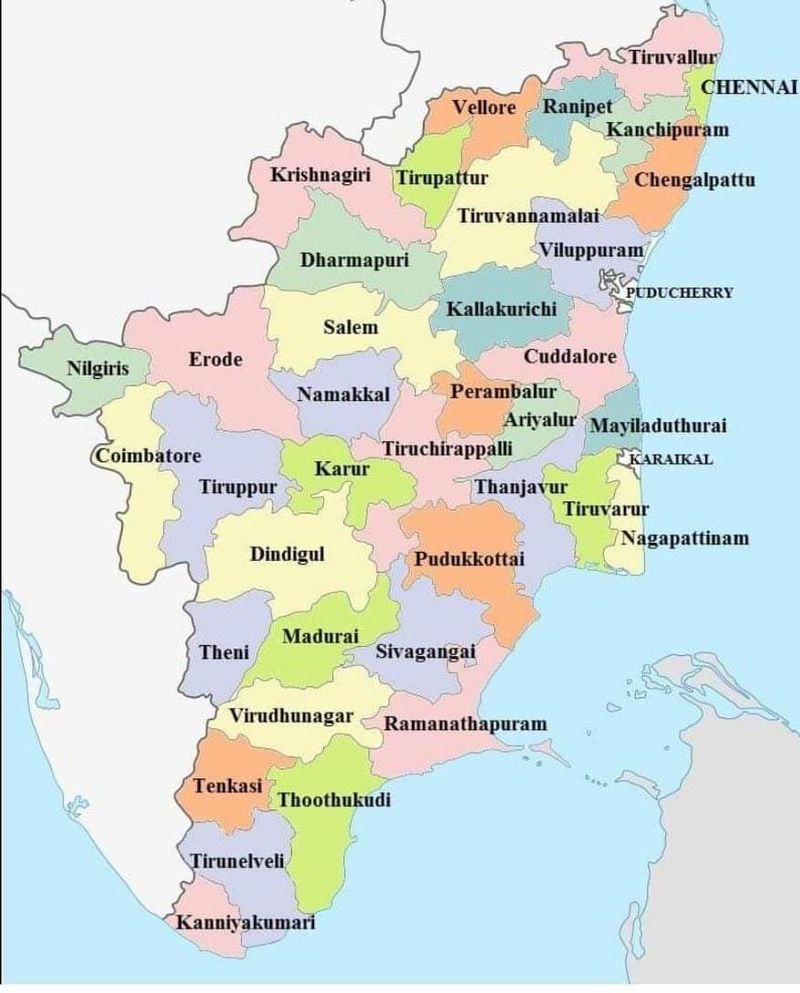 38 மாவட்டங்களுடன் வெளியானது தமிழ்நாட்டின் புதிய மேப்..! | new map of ...