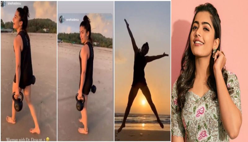 హాట్ నెస్ ఓవ‌ర్ లోడెడ్..!: రష్మిక స్టన్నింగ్ బీచ్ వర్కవుట్స్ | Rashmika ...
