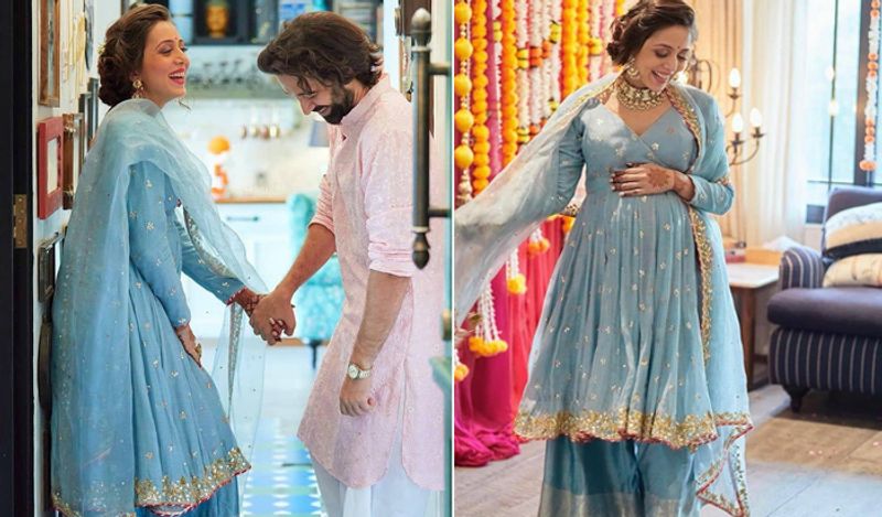 गोद भराई की रस्म में सजी-धजी और फूले पेट को पकड़ बेहद खुश दिखी 'इश्कबाज ...