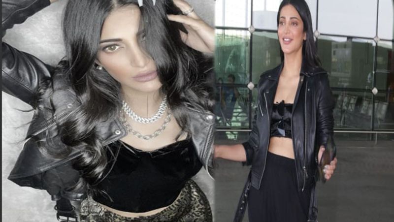 Shurti haasan ने ब्लैक बोल्ड आउटफिट में मचाया तहलका, Glamrous लुक में ...