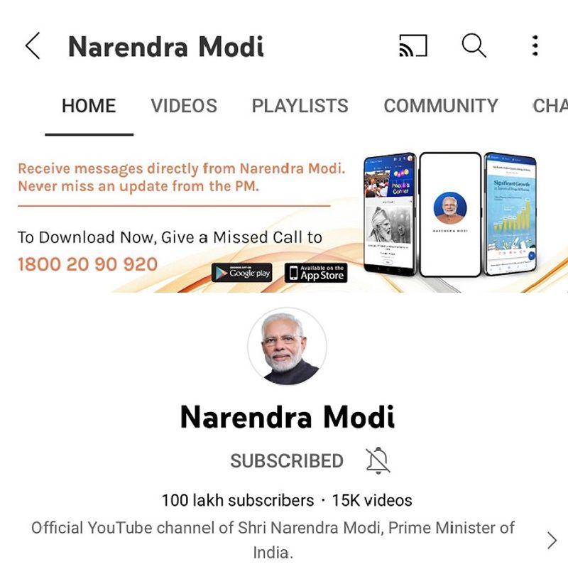 PM Modi's Youtube followers highest among global political leaders with ...