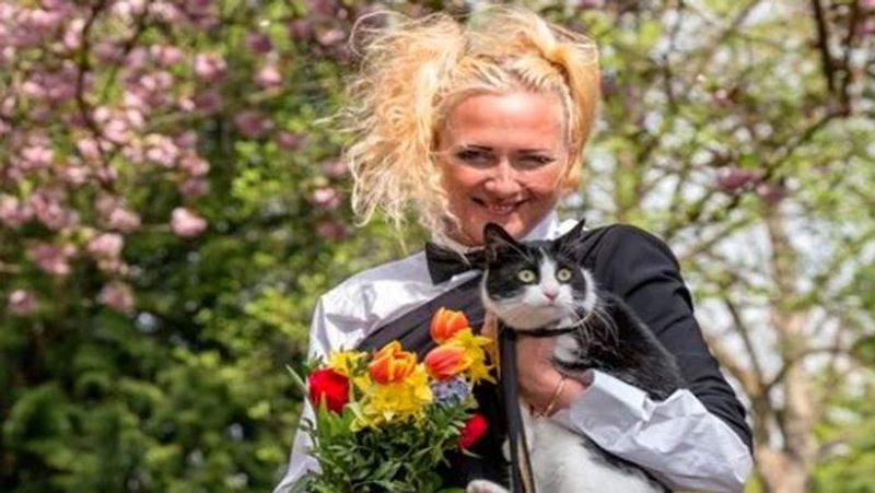 अजब-गजब: इस महिला को कोई और नहीं मिला तो पालतू बिल्ली 'इंडिया' से रचा ...