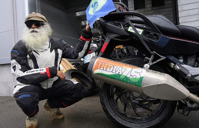 After bike-ride through 26 nations, Sadhguru enters India with 'Save ...