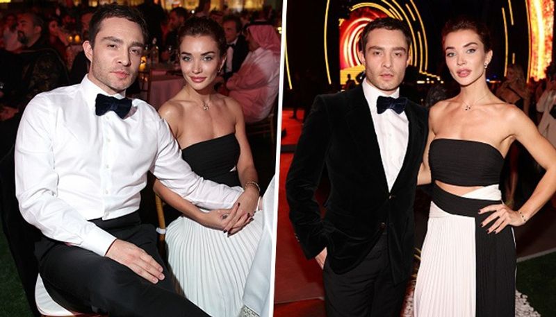 Gossip Girl star Ed Westwick poses with girlfriend Amy Jackson at Red Sea Festival's read carpet ...