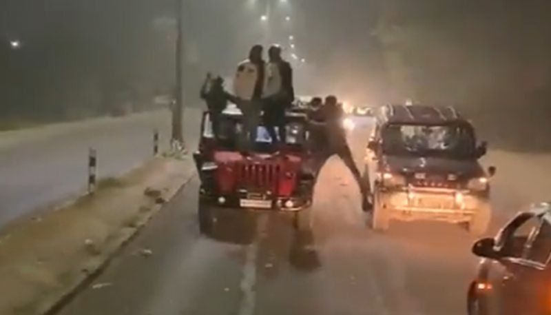 Watch: Goons perform stunts on moving vehicle, openly challenge police ...