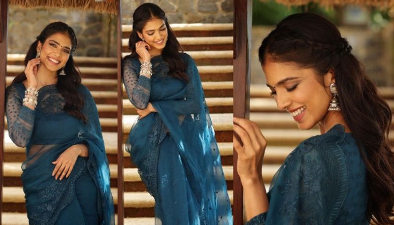 చీరలో అందాలు బంధించిన మల్లు బ్యూటీ.. ట్రెడిషనల్‌ లుక్‌లో ...