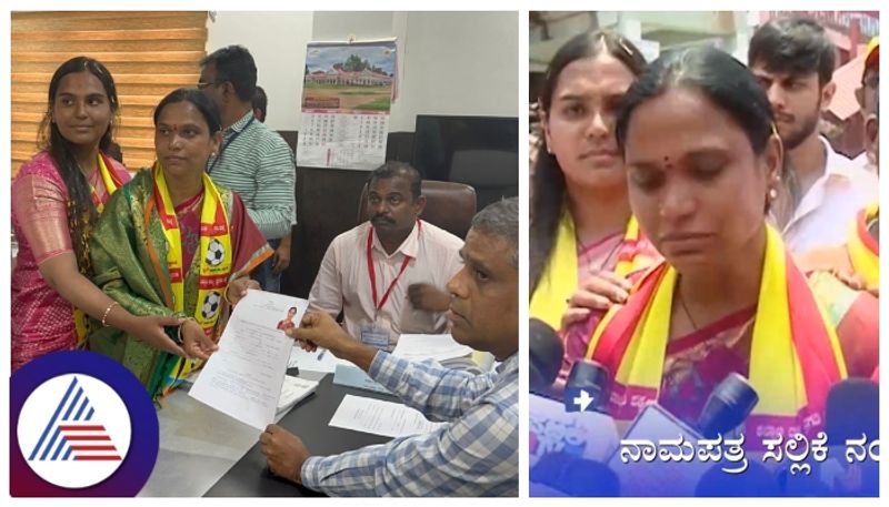 ನಾಮಪತ್ರ ಸಲ್ಲಿಸಿ ಕಣ್ಣೀರಿಟ್ಟ ಅರುಣಾ ಲಕ್ಷ್ಮೀ, ಸಮಾಧಾನಪಡಿಸಿದ ಪುತ್ರಿ ಬ್ರಾಹ್ಮಣಿ ...