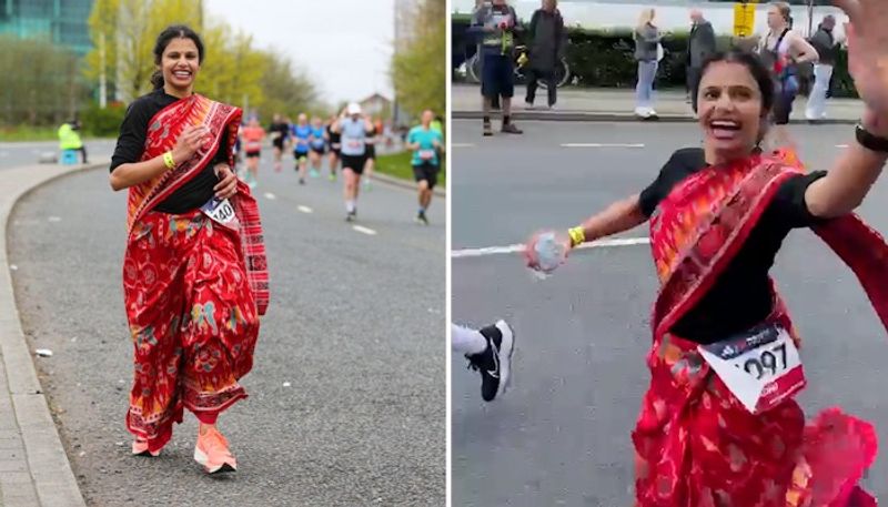 Watch: UK-based Odia woman runs 42.5 km marathon wearing Sambalpuri ...