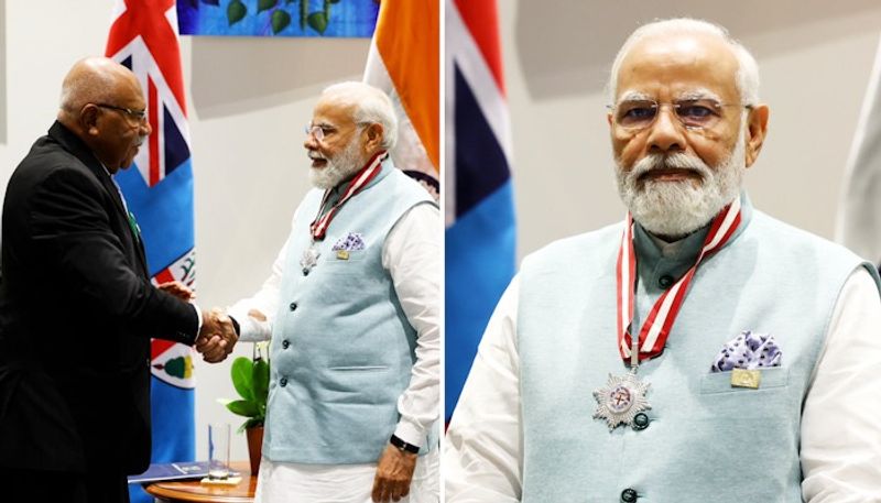 PM Modi conferred 'Companion of the Order', highest honour of Fiji in Recognition of His Global ...