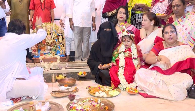 Bengal: In show of unity, Muslim girl worshipped as goddess Durga ...