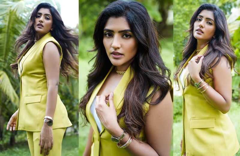 కోటులో సూపర్ హాట్ గా ఈషా రెబ్బా... నీకు కొబ్బరి తోటలో ఏం పనంటున్న ...