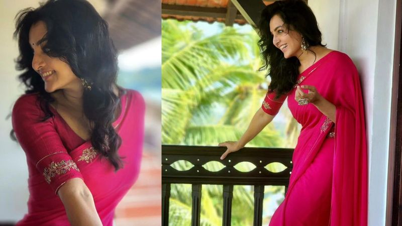Malayalam Actress Manju warrier - Manju Warriers pink saree look mesmerizes fans, garners praise ...