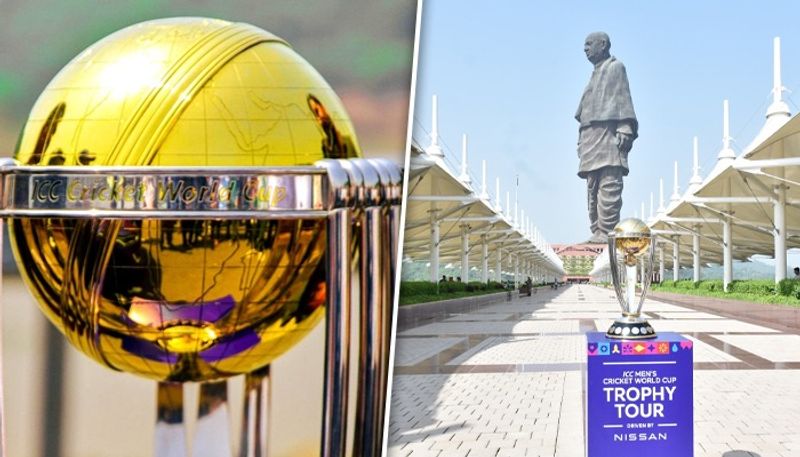 ODI World Cup 2023 trophy makes pit stop at Statue of Unity ahead of ...