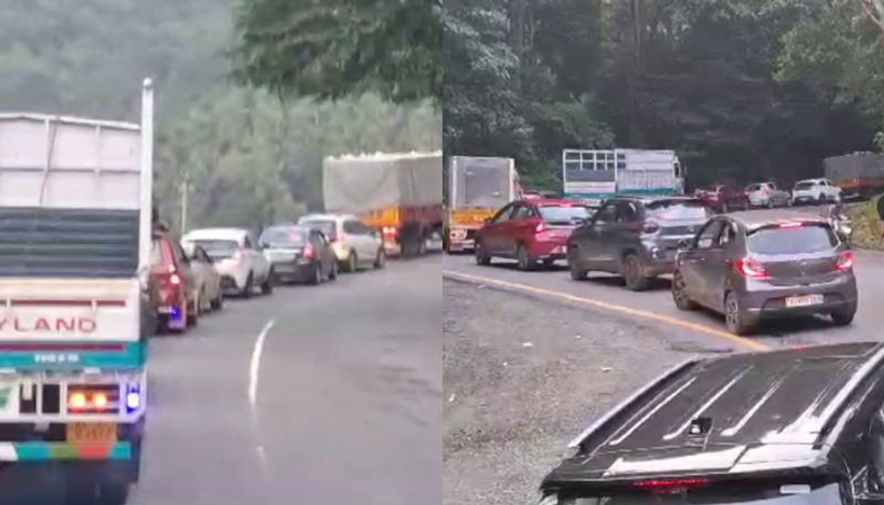 Thamarassery Churam Traffic Block കുരുക്ക് മുറുകി താമരശ്ശേരി ചുരം ...