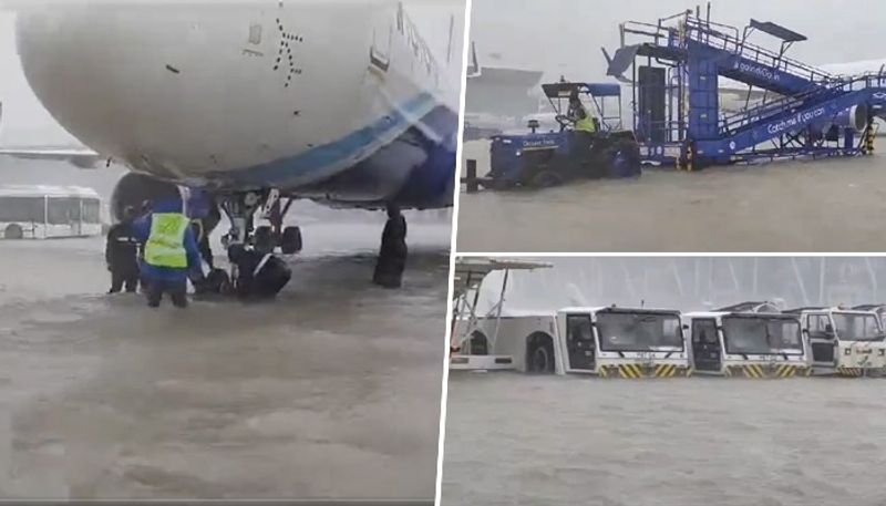 Cyclone Michaung: Videos of flooded Chennai airport go viral, operations shut till 11:30 pm ...