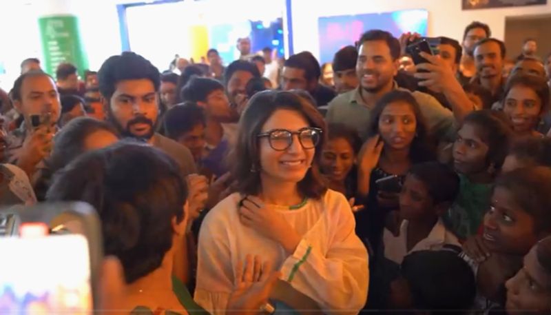 సమంతని చూసి కేకలు పెట్టిన `ప్రత్యూష` స్టూడెండ్స్.. అరుపులతో ...