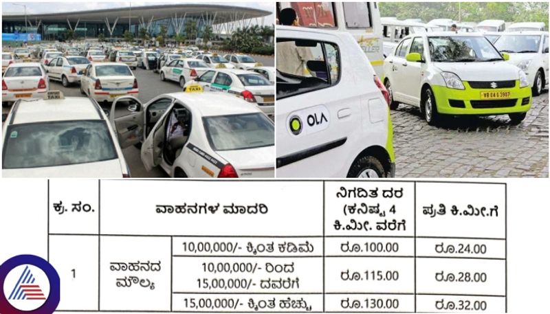Karnataka uniform taxi fare including Ola and Uber cabs ; ಆರಂಭಿಕ 4 ಕಿ ...