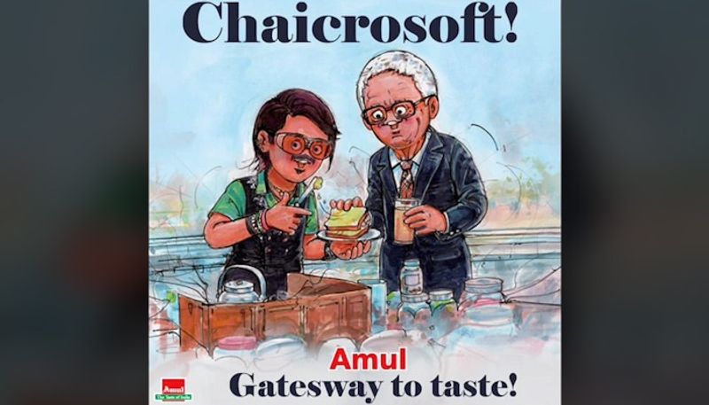 Amul's latest doodle featuring Bill Gates, Dolly Chaiwala goes viral ...