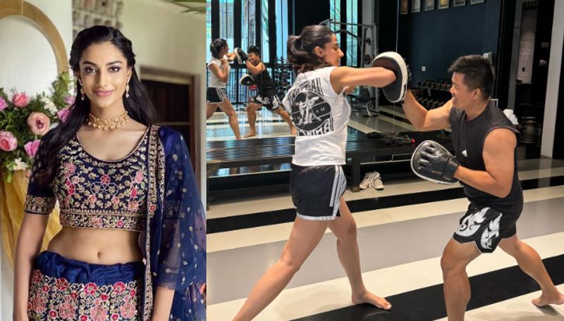 Actress Meenakshi Chaudhary Practicing Muay Thai : தாய்லாந்தில் Muay ...