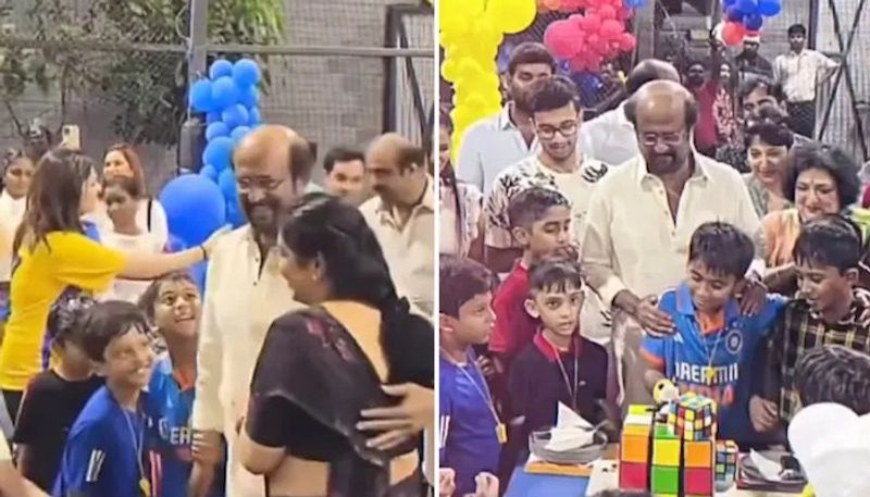 WATCH: Rajinikanth joins celebration of grandson Ved's cricket-themed ...