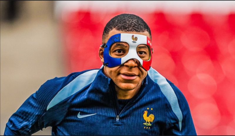 Euro 2024: First pic of Mbappe in protective mask after broken nose ...