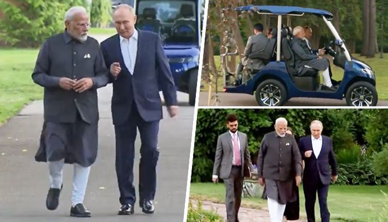 Putin drives PM Modi around in golf cart at Novo Ogoryovo, gives tour ...