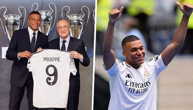 Kylian Mbappe unveiled as Real Madrid's new No.9 amidst record fanfare ...