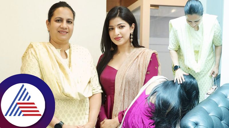 Actress Raadhya takes Ashwini Puneeth Rajkumar Blessing ; ಪರಮಾತ್ಮನ ...