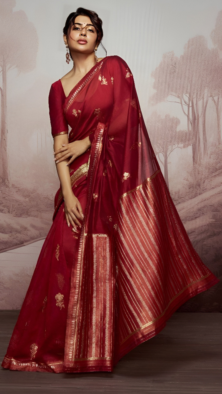 पड़ोसन की सास भी करेगी तारीफ, पहनें Samantha Ruth सी 10 Saree Designs ...