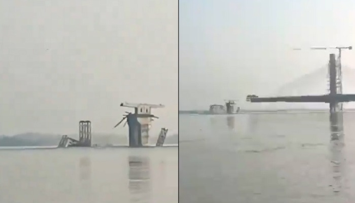 Bihar bridge collapse: Under-construction structure over river Ganga falls again (WATCH)