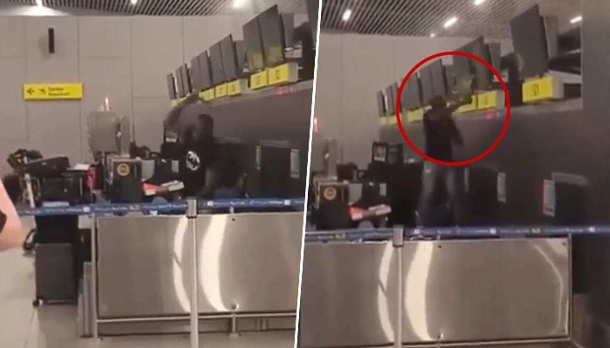 Caught on camera: Haitian man goes on rampage at Chilean airport ...