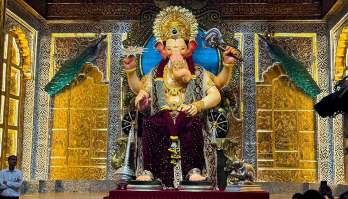 Lalbaugcha Raja unveiled: Mumbai's iconic Ganesh idol stuns in maroon ...