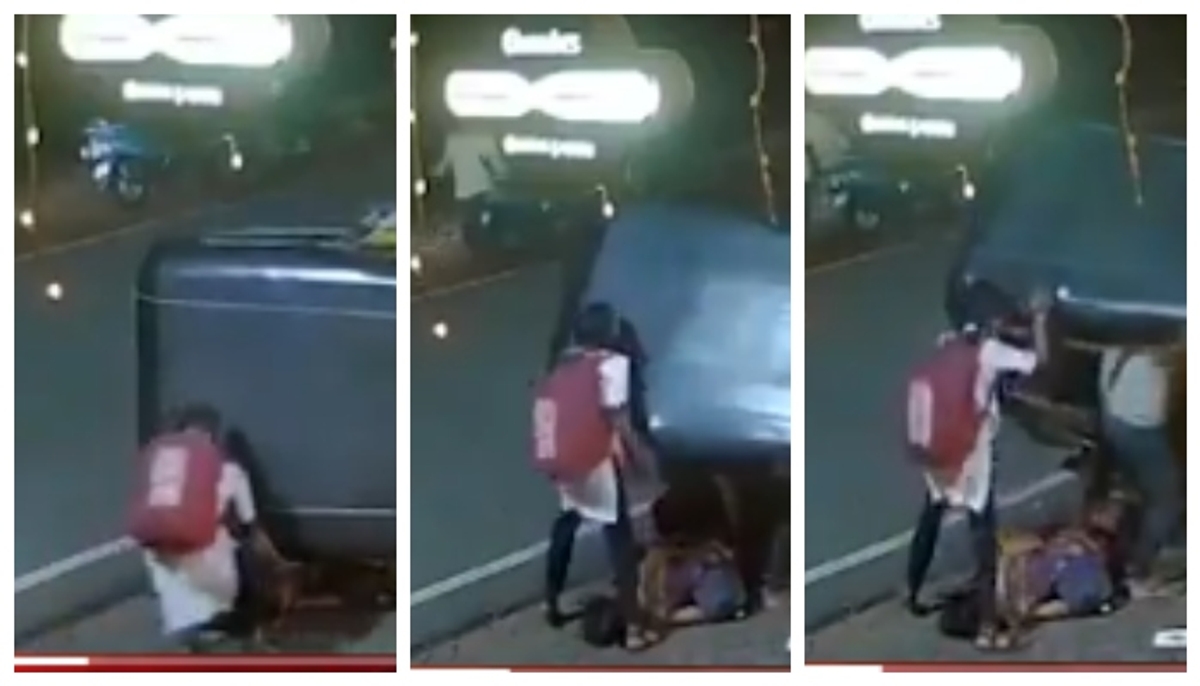 Girl lifting an auto rickshaw to save her mother who went underneath an ...