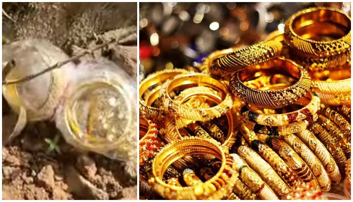 stolen gold jewelry ornaments recovered in front of the house in ...