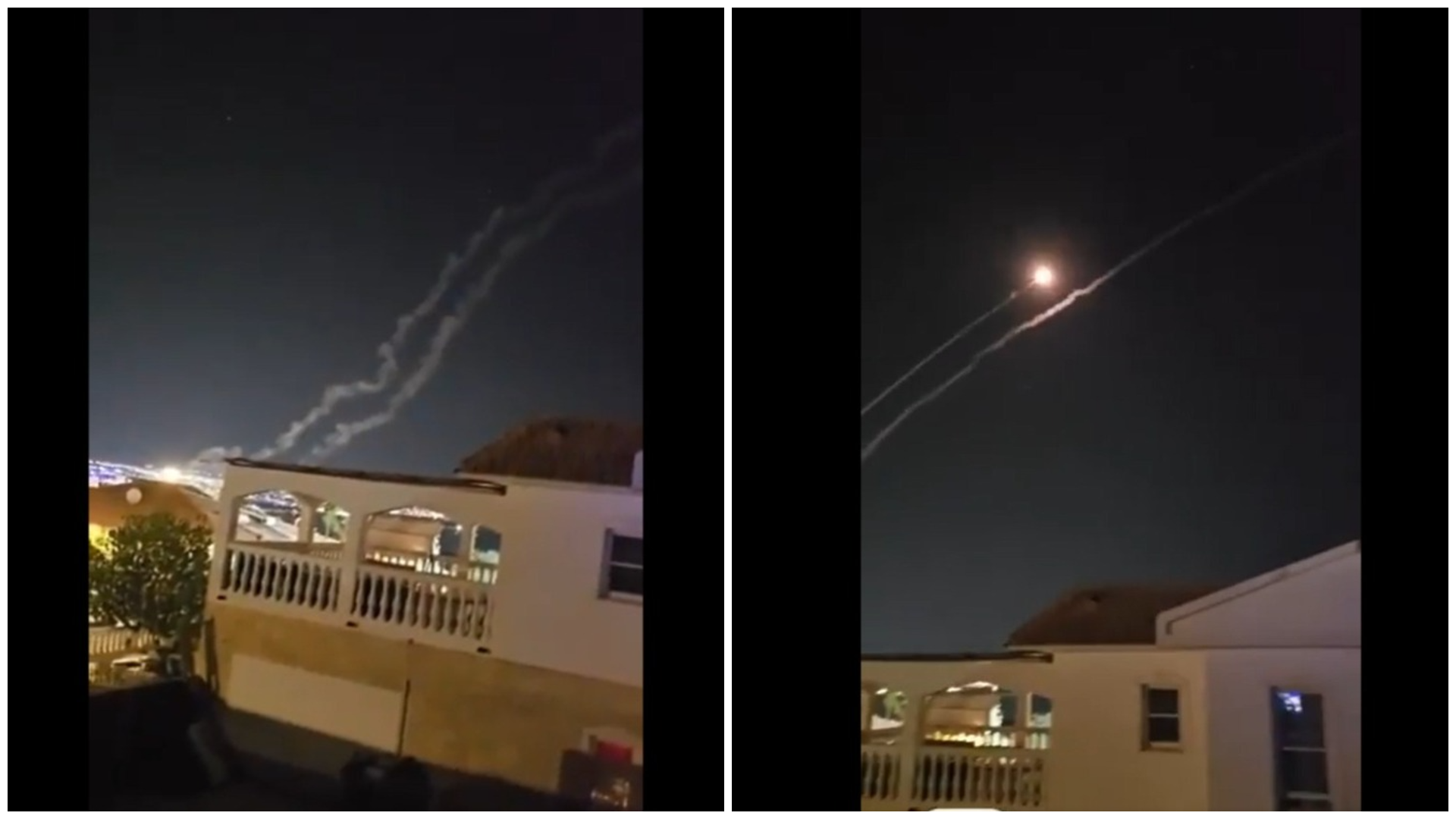 Israeli air defenses launch interceptor missiles at drones targeting ...