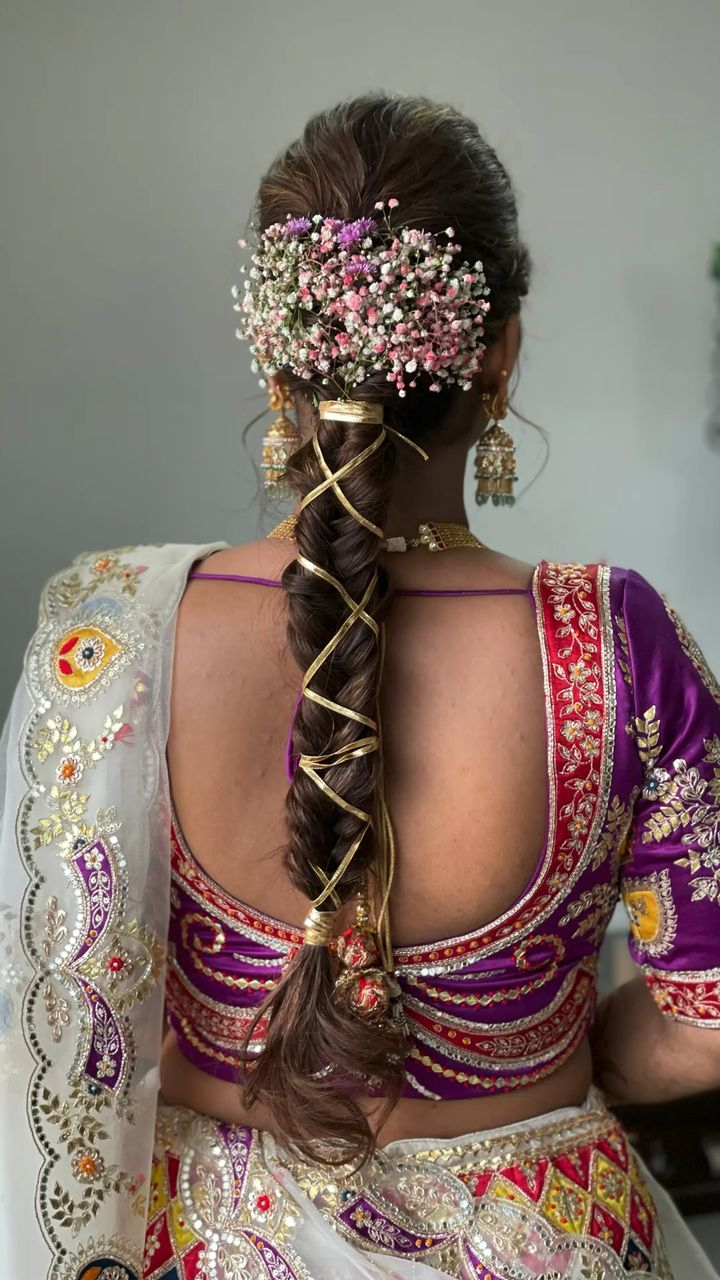 खुले बाल हुए आउट ऑफ फैशन, ट्रेंडी लुक के लिए बनाएं गोटा पट्टी चोटी ...