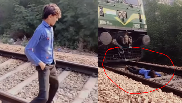 SP ट्रेन के आगे बिहारी लड़के ने किया कांड ! ये वीडियो देखकर रूह कांप ...