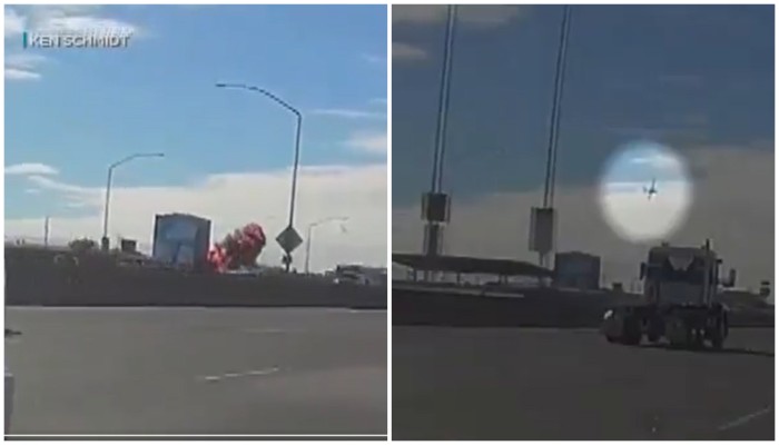 On camera, terrifying moment as plane crashes into building near ...