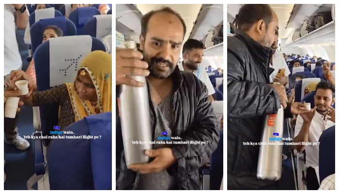 Indian Man Pours Tea on IndiGo Flight ವಿಮಾನದಲ್ಲೂ ಫ್ಲಾಸ್ಕ್ ಹಿಡಿದು ಚಾಹಾ ...