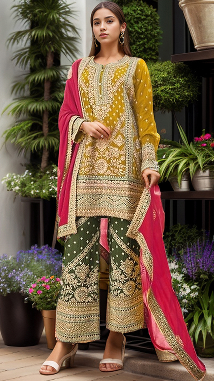कोहिनूर सी खिलेगी नई बहुरानी, पहनाएं Heavy Embroidery कंट्रास्ट Suits ...