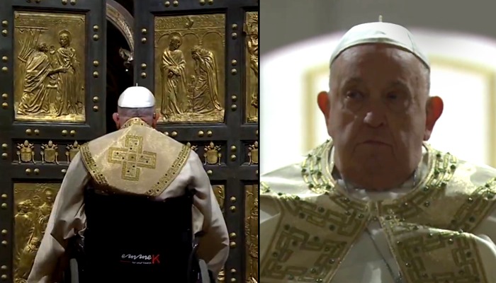 Pope Francis opens Holy Door of St. Peter's Basilica, marking the ...