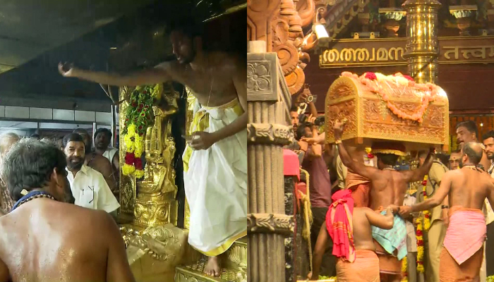 Sabarimala pilgrimage mandala pooja deeparadhana with thanka anki ...