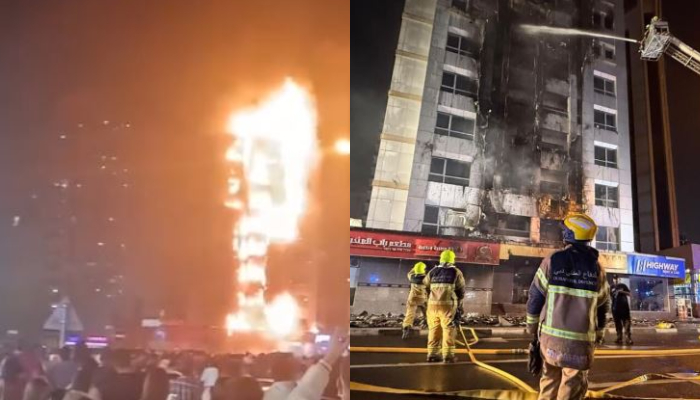 ദുബൈയിൽ ബഹുനില കെട്ടിടത്തിൽ തീപിടിത്തം - building catches fire in ...