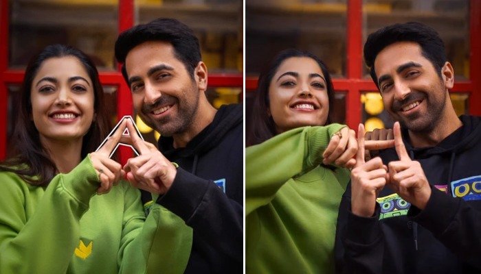 Ayushmann Khurrana-Rashmika Mandanna wish fans 'Thama-Kedar' holidays from Thama set [WATCH ...