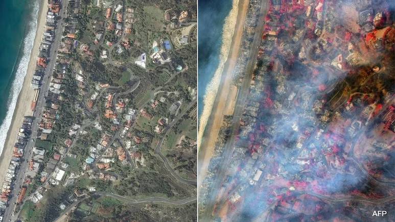 Los Angeles Wildfire Devastation: SHOCKING satellite images of Malibu ...