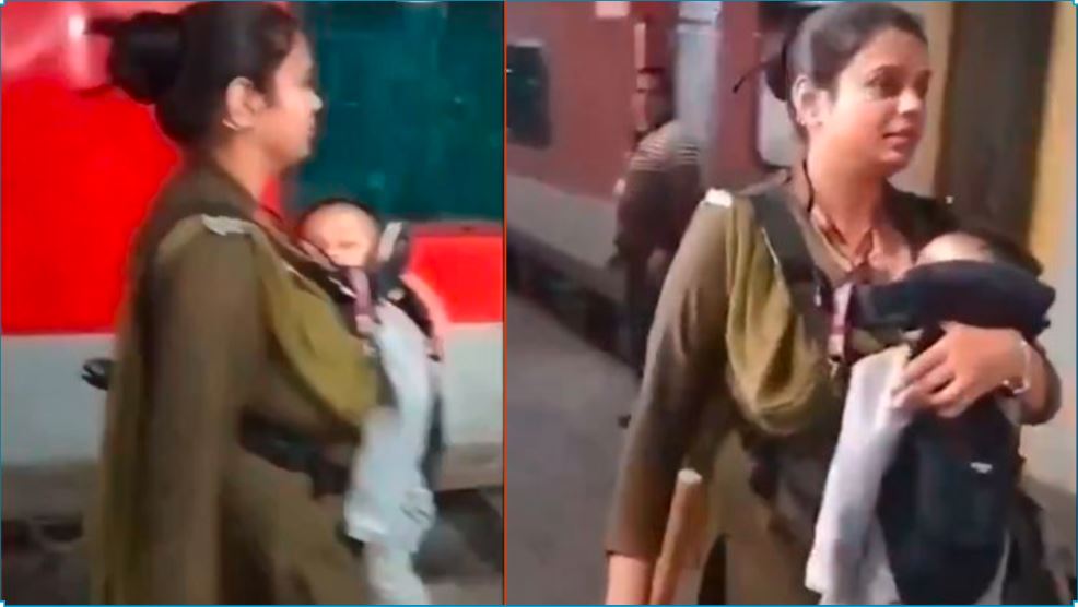 Baby on Board RPF Constables Reena Balancing Act at Delhi Railway ...