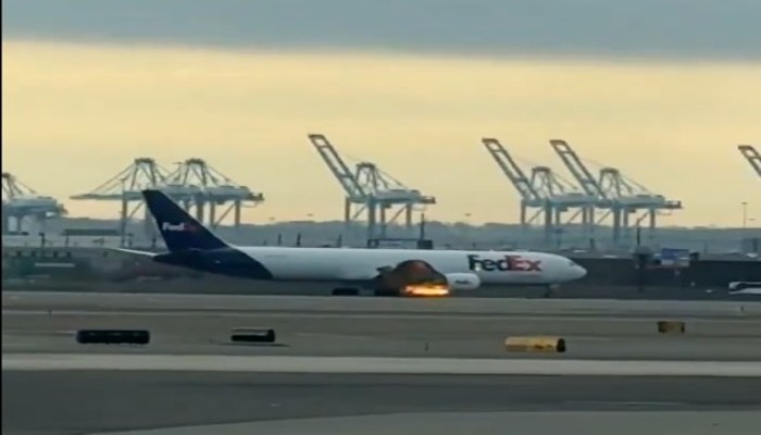 US FedEx plane makes emergency landing after bird strike ignites engine ...